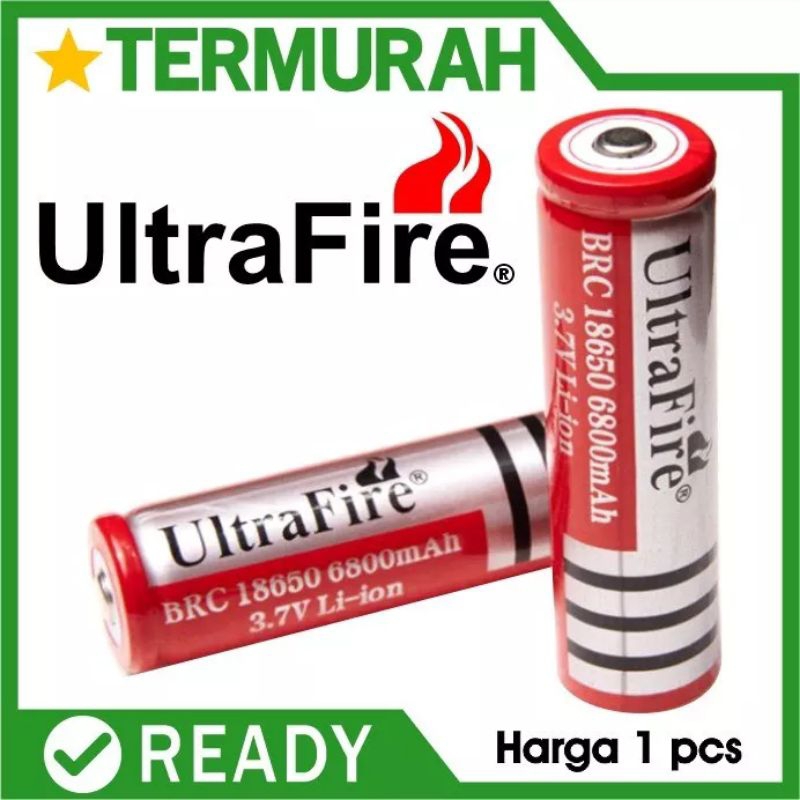Jual Baterai Ultrafire Swat 18650 Button Top Rechargeable Lithium ...