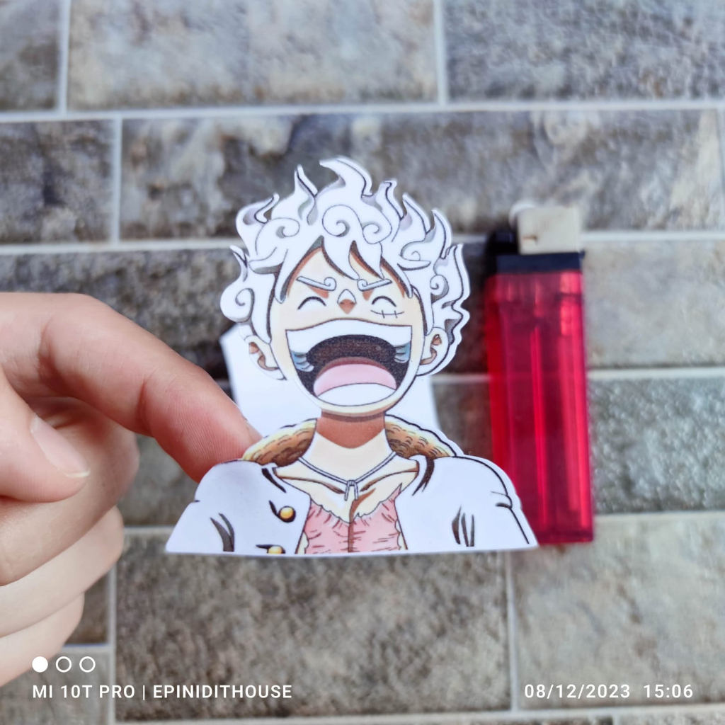 Jual Stiker Luffy Gear 5 Son God Niku Smile Laugh One Piece Helm Motor ...