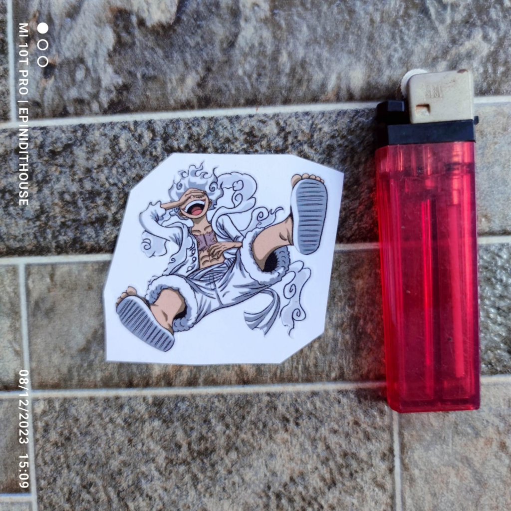 Jual Stiker Luffy Gear 5 Son God Niku Smile Laugh One Piece Helm Motor ...