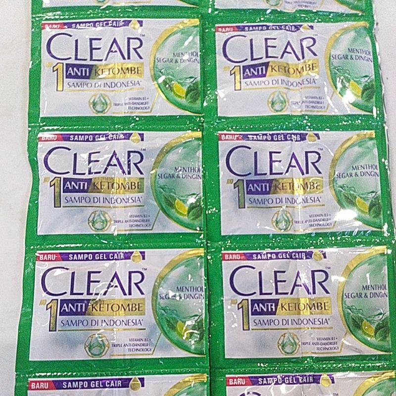 Jual Shampo clear menthol segar & dingin kemasan sachet 9ml | Shopee ...