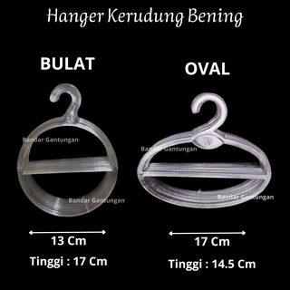 Jual 1 LUSIN Hanger Kerudung Bening Gantungan Bulat / Oval Bening ...