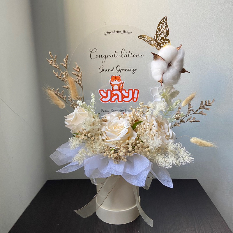 Jual Ready stock Acrylic Bloom Box Mix Preserved Flower Grand Opening ...