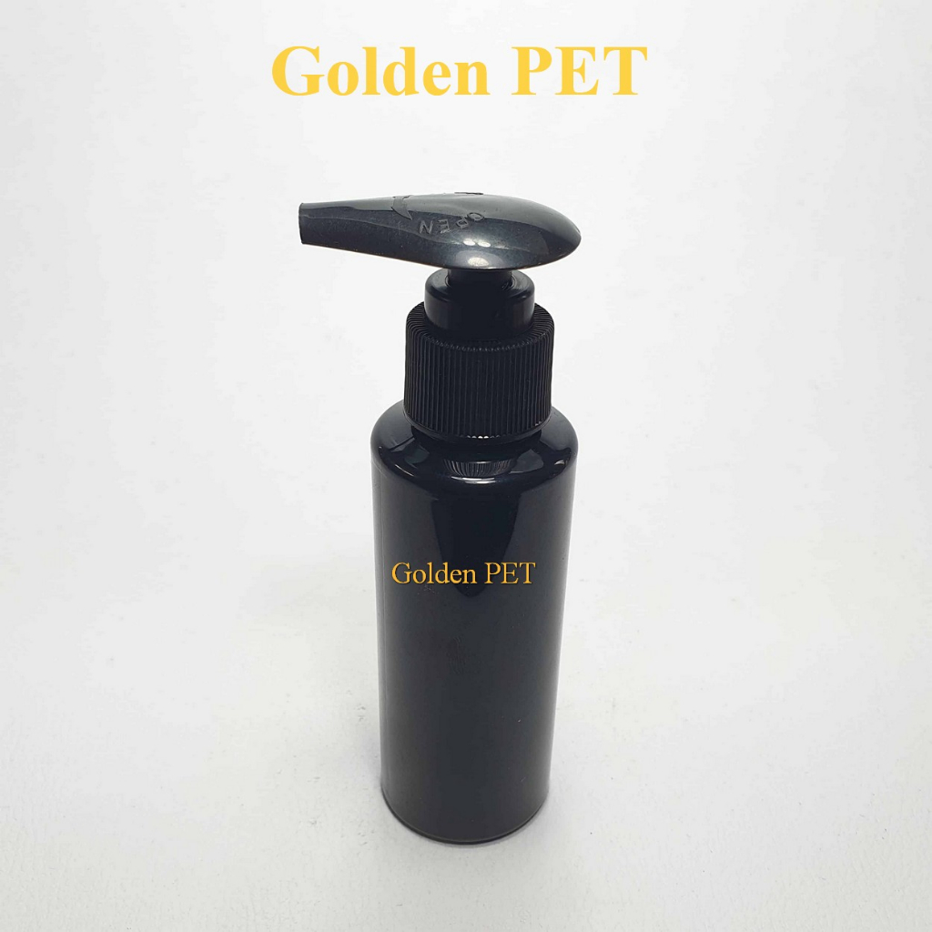 Jual Botol Pet 100 Ml Rf Pendek Hitam Pump Lotion Bulat / Botol Plastik ...