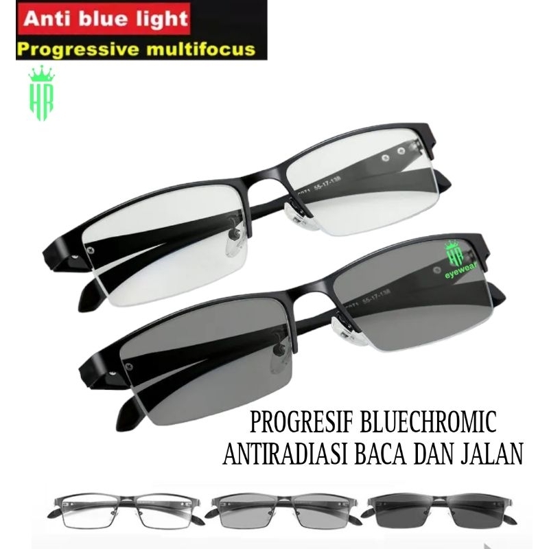 Jual COD Kacamata Baca Lensa Progresif Photochromic Anti Radiasi Frame ...