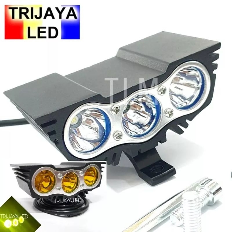 Jual Lampu LED Tembak Sorot ULTRAFIRE OWL 3 Mata 12 - 24 Volt Putih Kuning CREE Motor Mobil ...