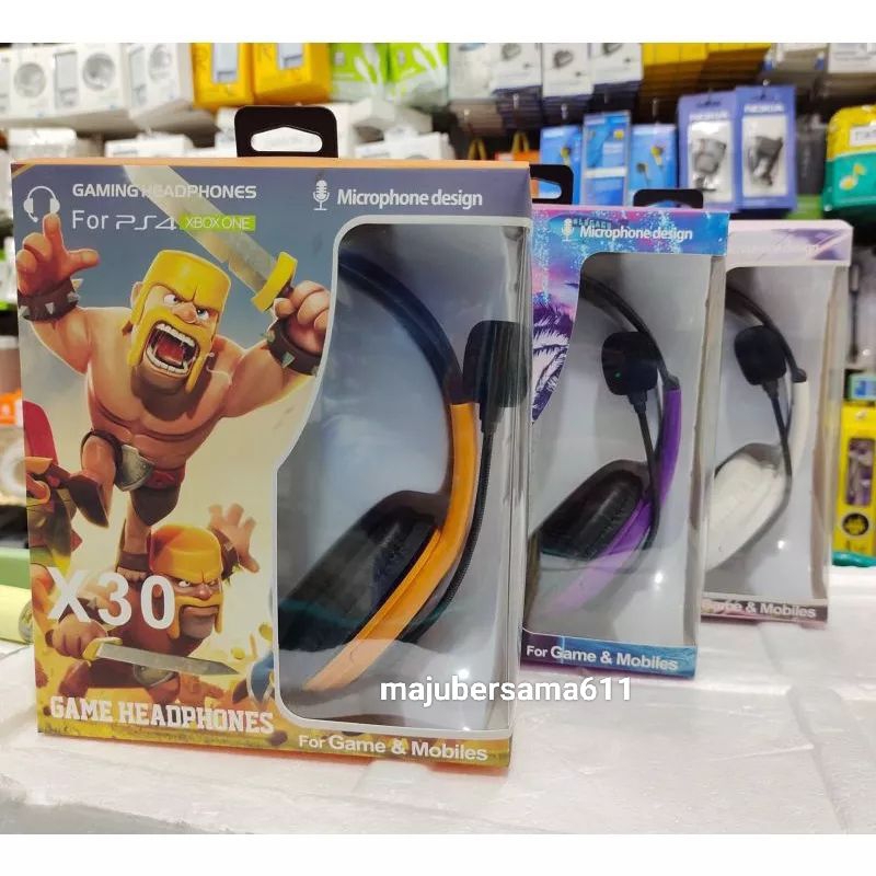 Jual Handsfree Headset Earphone Headset Bando Gaming X26 X27 X28 X29 ...