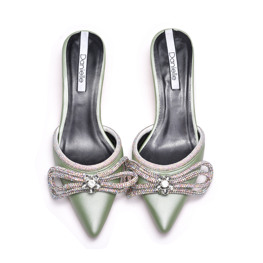 Jual DANIELLE sepatu hak kaca wanita Melissa Hijau Muda tali pita ...