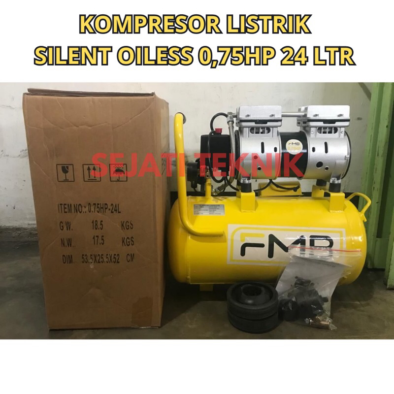 Jual Kompresor listrik silent oiless FMB 3/4 hp 24 liter kompresor ...