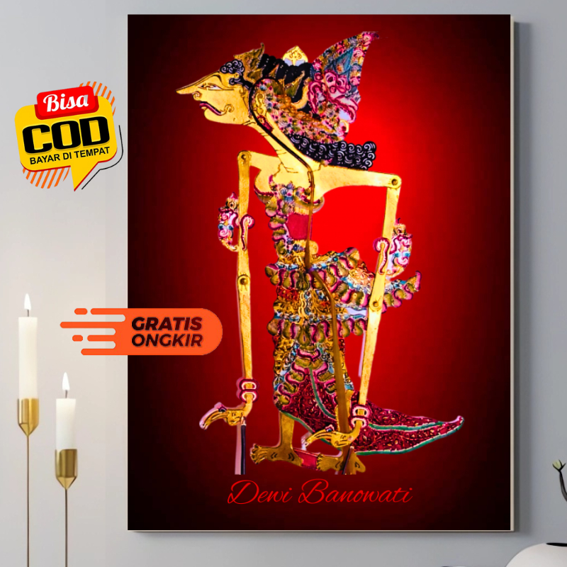 Jual Poster Wayang Kulit Dewi Banowati Untuk Hiasan Dinding Atau Wall ...