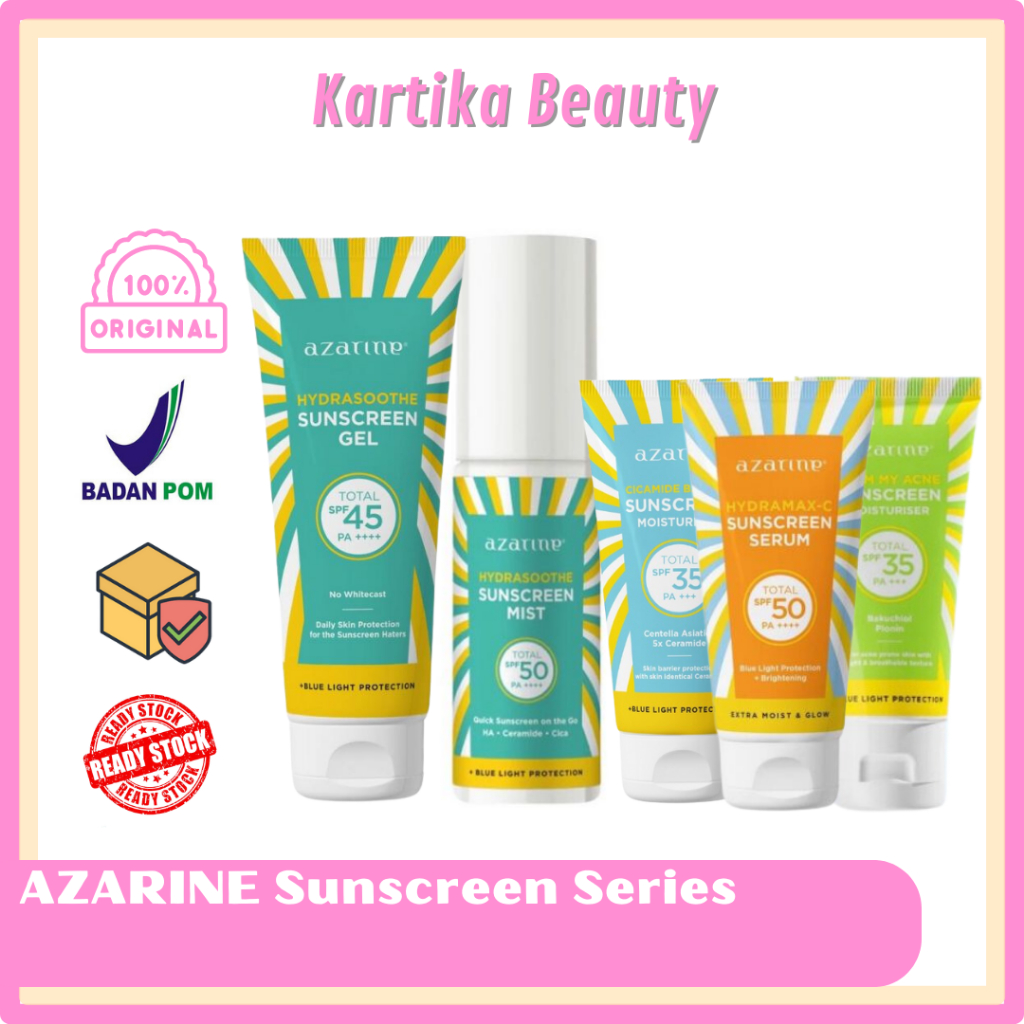 Jual AZARINE SUNSCREEN GEL SPF 45 PA++++ 50 ML / AZARIN SUNSKRIN ...