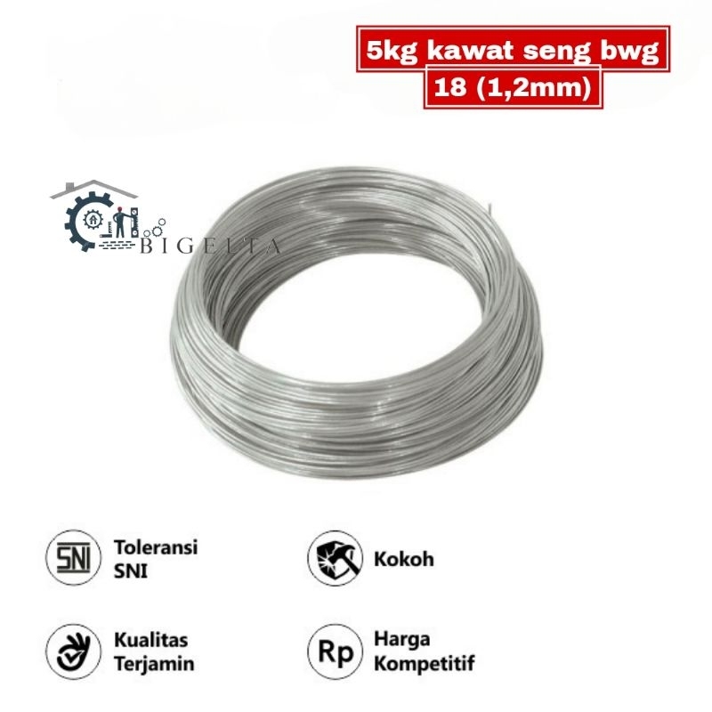 Jual kawat seng bwg 18(1,2mm) 5kg kawat seng bwg putih | Shopee Indonesia