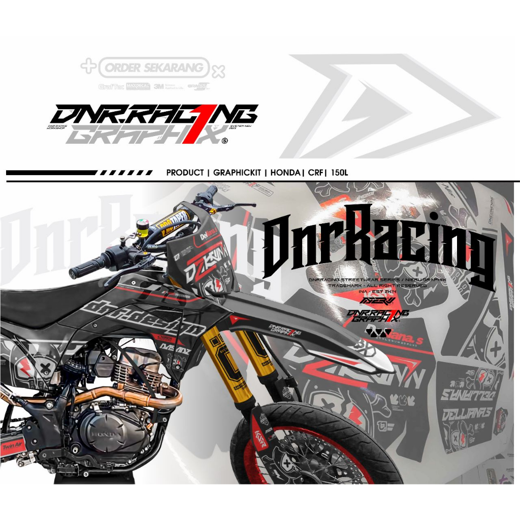 Jual DNR DESIGN Series Custom Decals KLX, DTX , WR, CRF Supermoto ...
