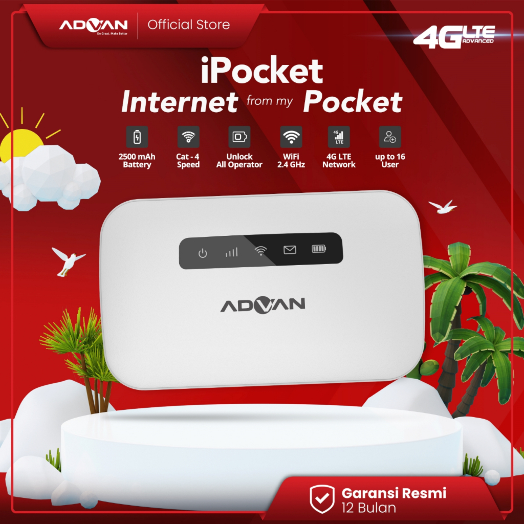 Jual Advan MIFI IPocket Modem MIFI MF01 UNLOCK SEMUA OPERATOR 4G LTE ...