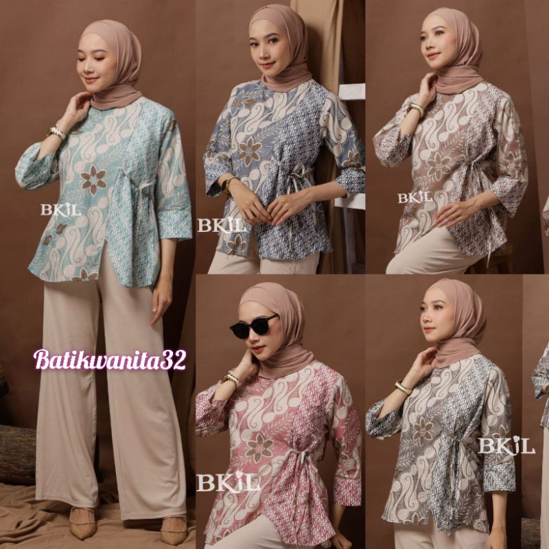 Jual Baju Batik wanita ASJ SA HRB026 Kenongo Kemeja Tosca Pendek Batik terbaru | Shopee Indonesia