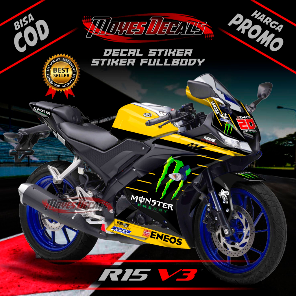 Jual Decal Stiker Fullbody Motor Yamaha R15 V3 - Decal Stiker Fullbody ...