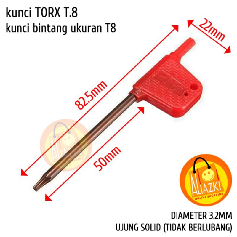 Jual Kunci Torx. Bintang T8 - Tools Kunci Bintang atau Tork Kecil ...