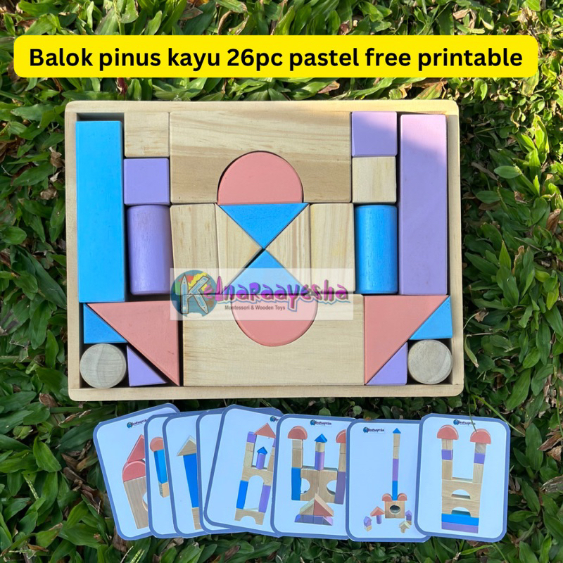 Jual NEW!!! City Block 26pc/ 42pc pine wood free printable /Balok kayu ...