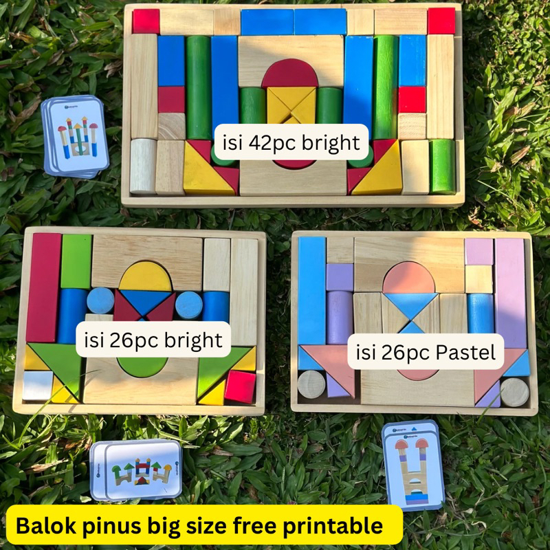 Jual NEW!!! City Block 26pc/ 42pc pine wood free printable /Balok kayu ...