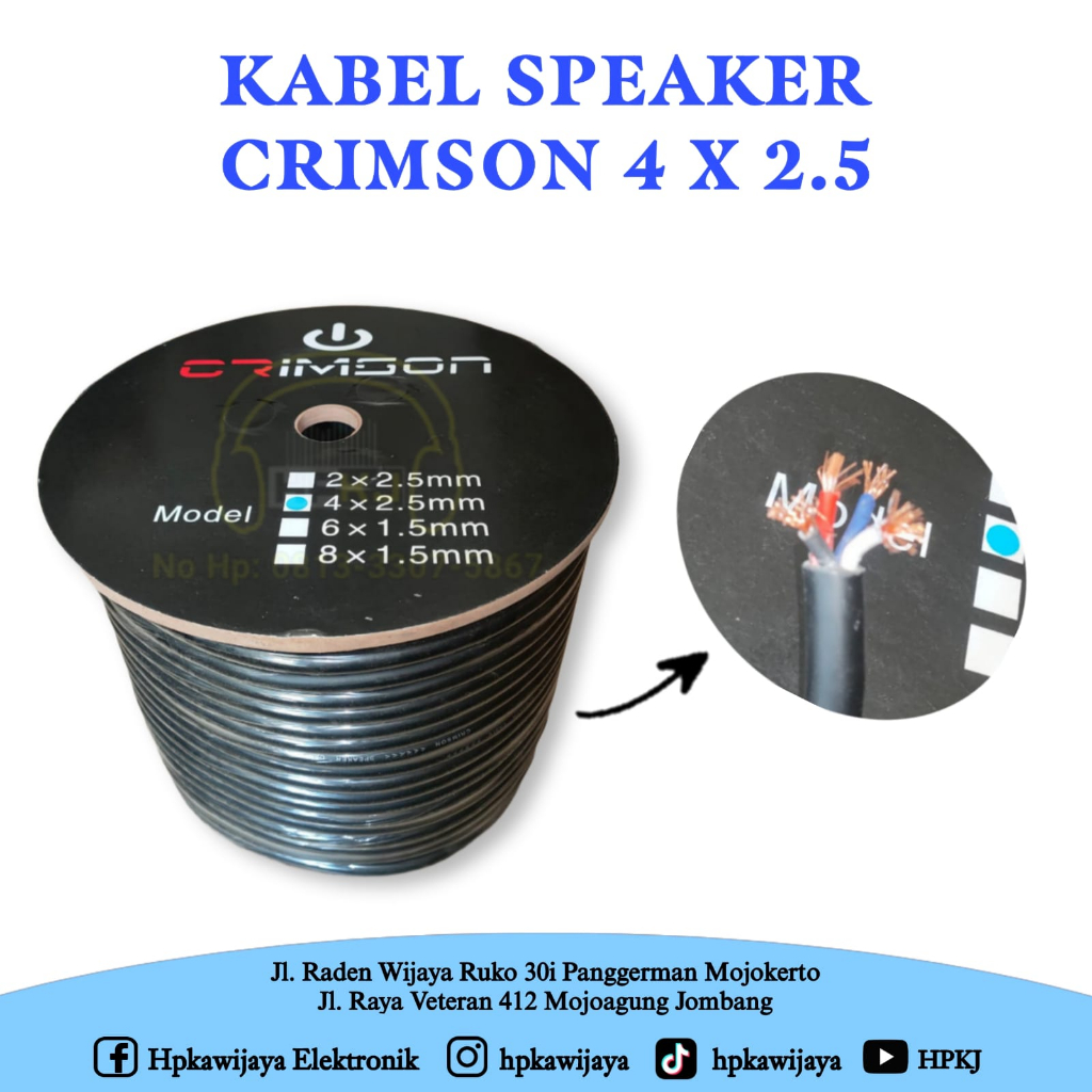 Jual KABEL SPEAKER AUDIO ISI 4 UKURAN 4X 2.5 mm CRIMSON | Shopee Indonesia