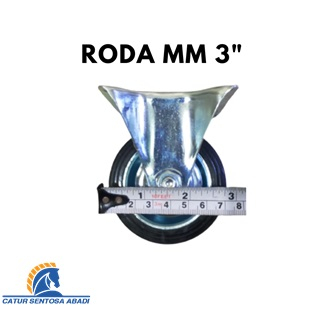 Jual RODA ETALASE 3" inch/RODA KARET/RODA TROLLEY tipe MATI TIDAK PUTAR ...
