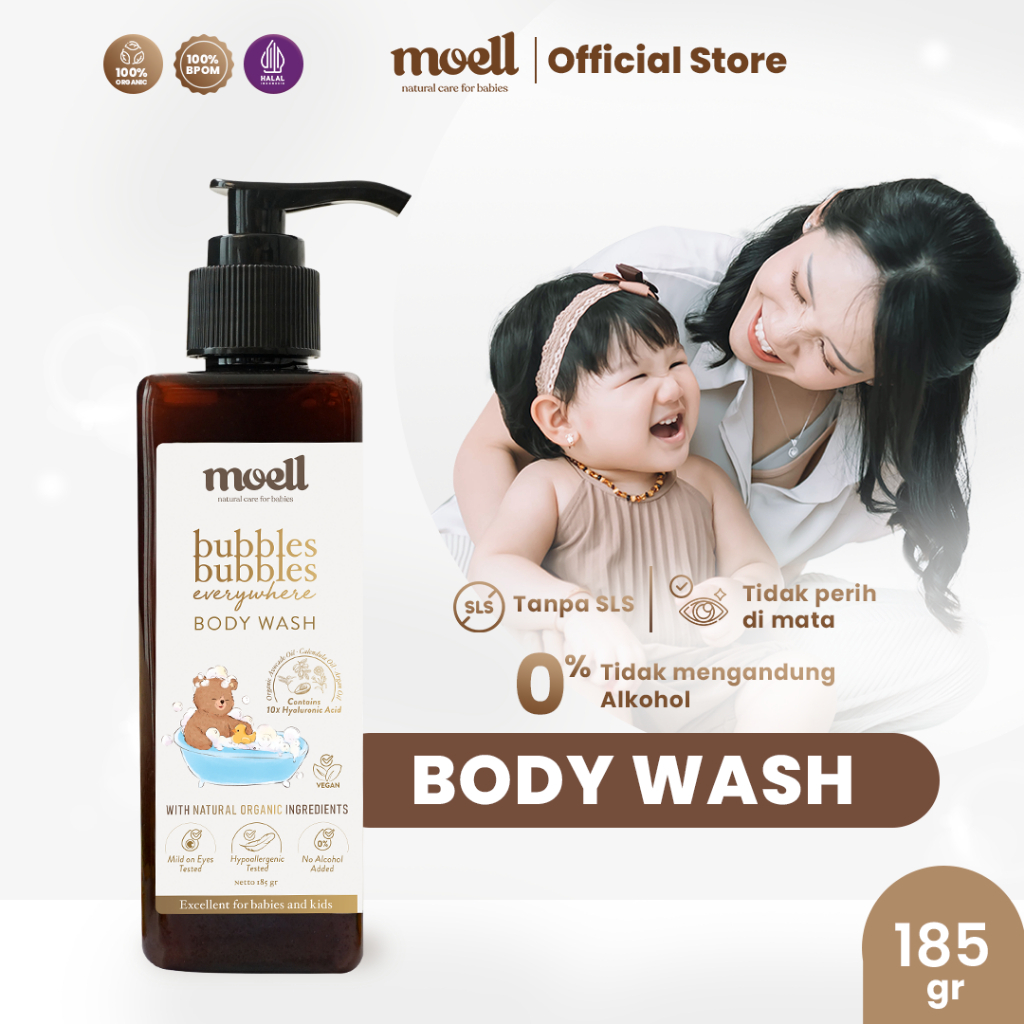 Jual Moell Body Wash Baby & kids 185 gr | Bubbles Bubbles Everywhere ...