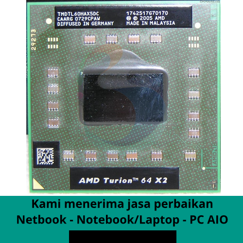 Jual Processor AMD TMDTL60HAX5DC Turion 64 X2 2.0GHz Tyler socket S1 2nd | Shopee Indonesia
