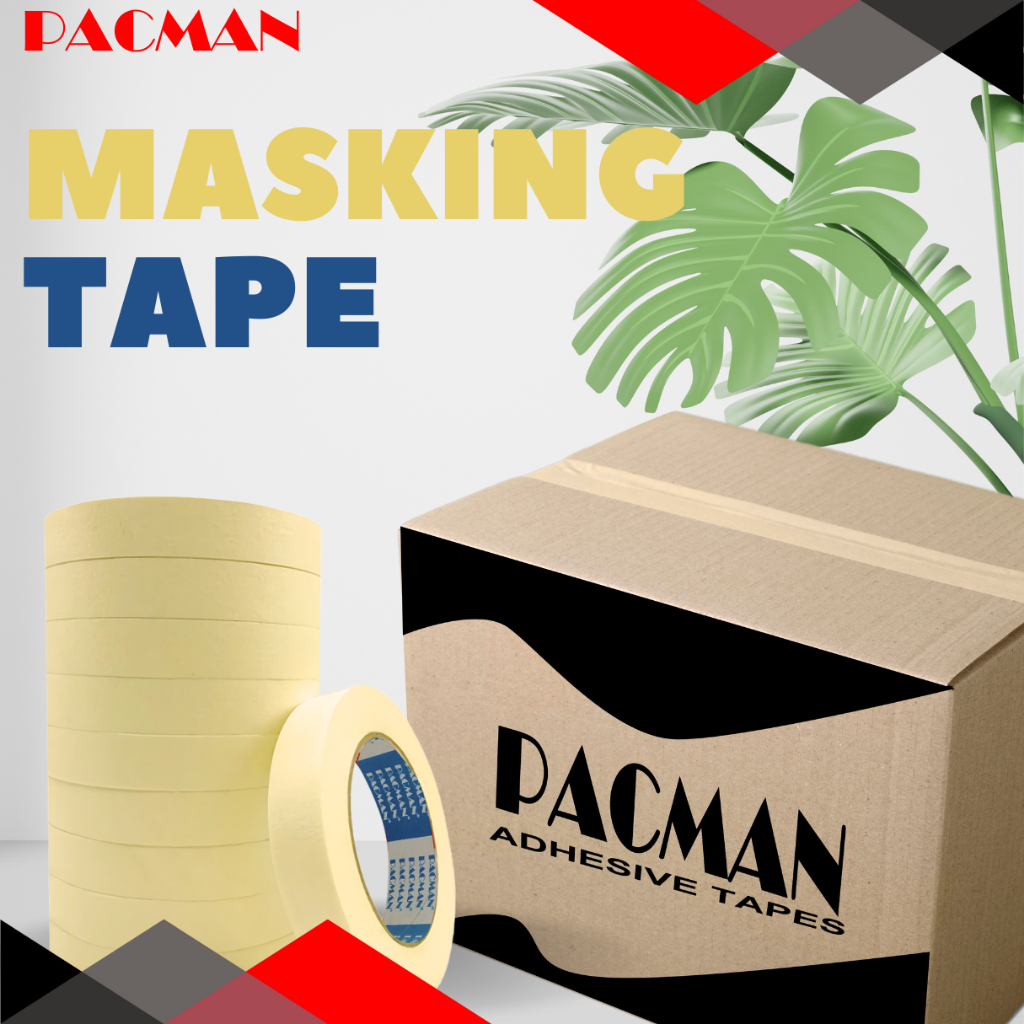 Jual 1 box masking tape 1 inchi Pacman original 100% Lakban kertas ...