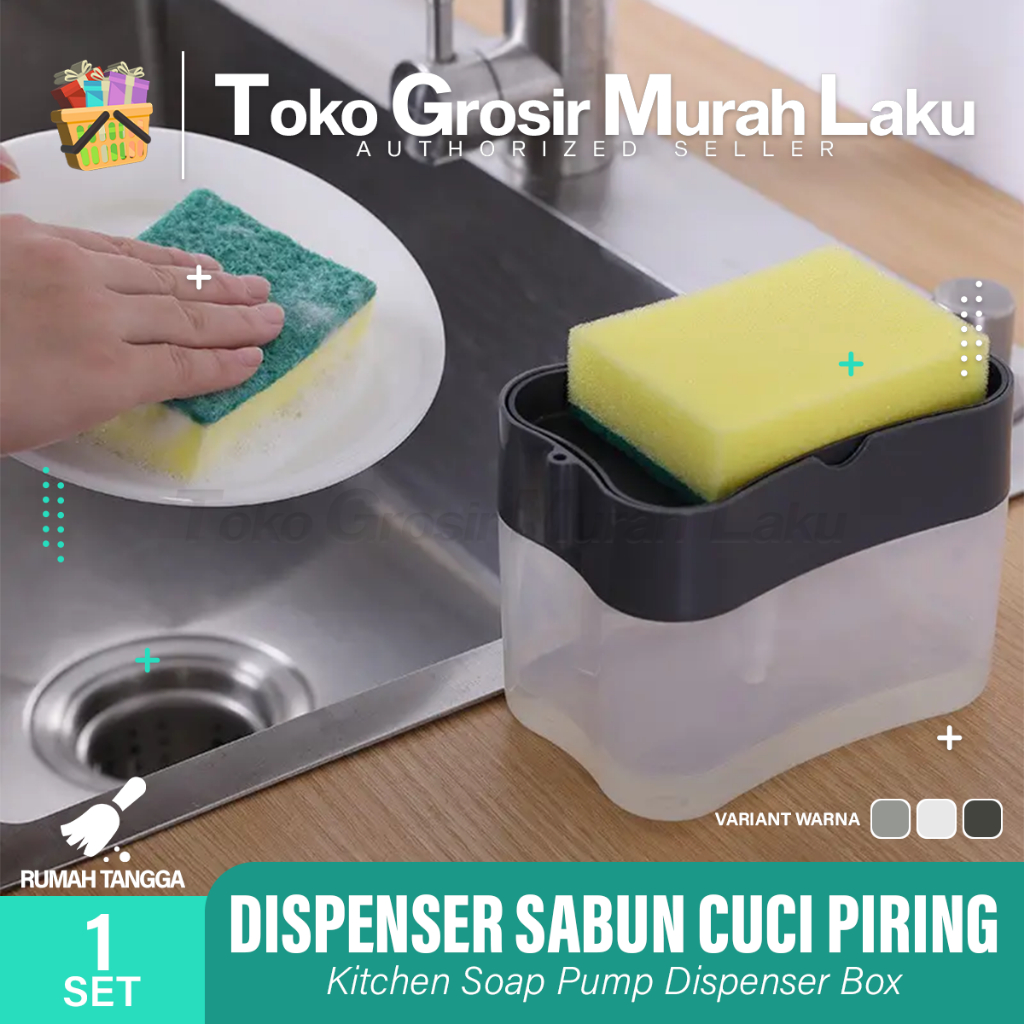 Jual Dispenser Sabun Cuci Piring + Spons / Tempat Sponge Wadah Kotak ...