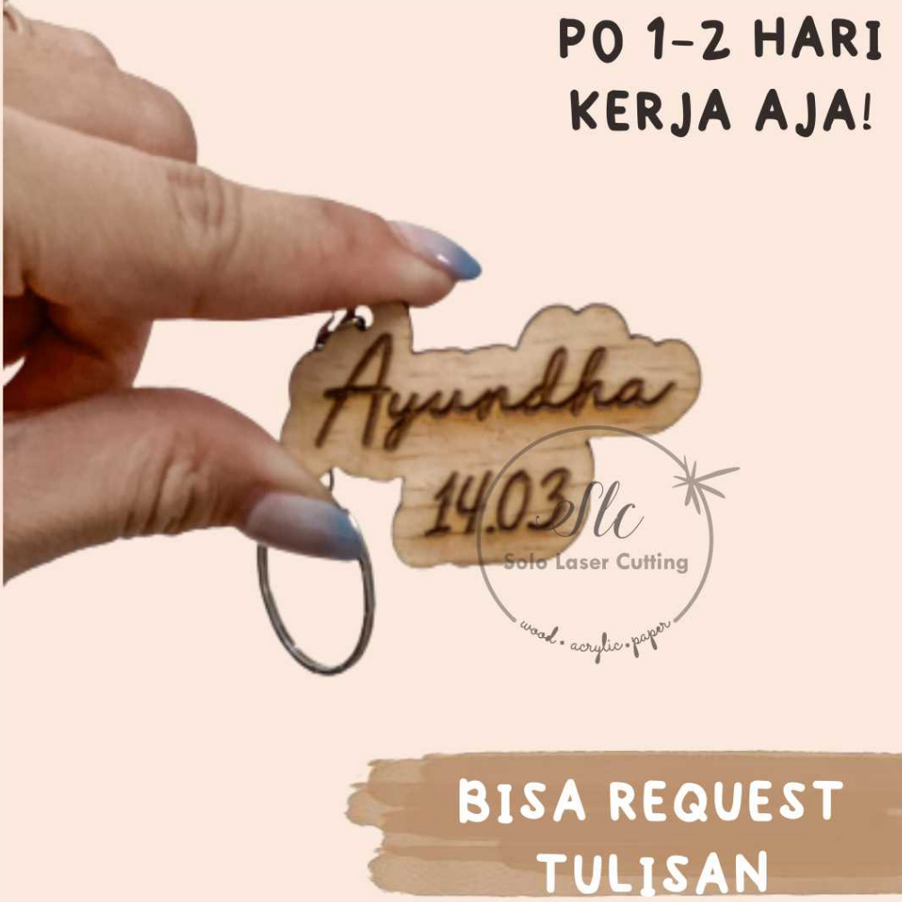 Jual Gantungan Kunci Kayu Unik/ WOOD KEYCHAIN CUSTOM | Shopee Indonesia