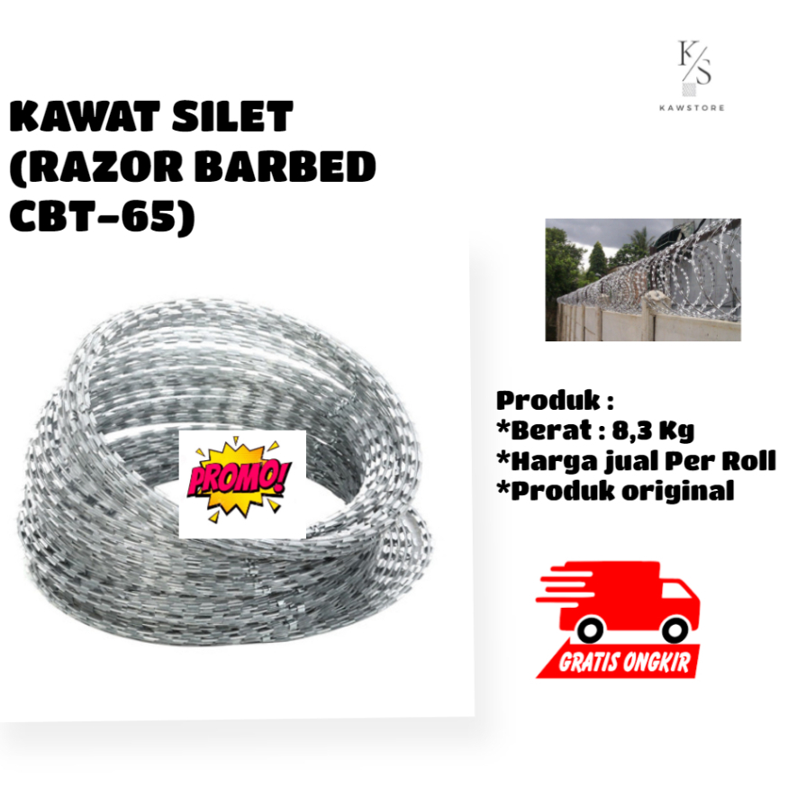Jual KAWAT DURI SILET/RAZOR BARBED WIRE CBT65/KAWAT ANTI MALING ...