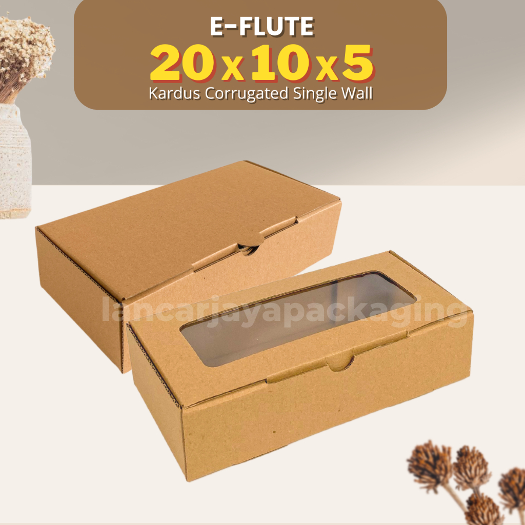 Jual E-FLUTE Box Kardus Coklat Packaging Brownies Olshop Sovenir Baju ...
