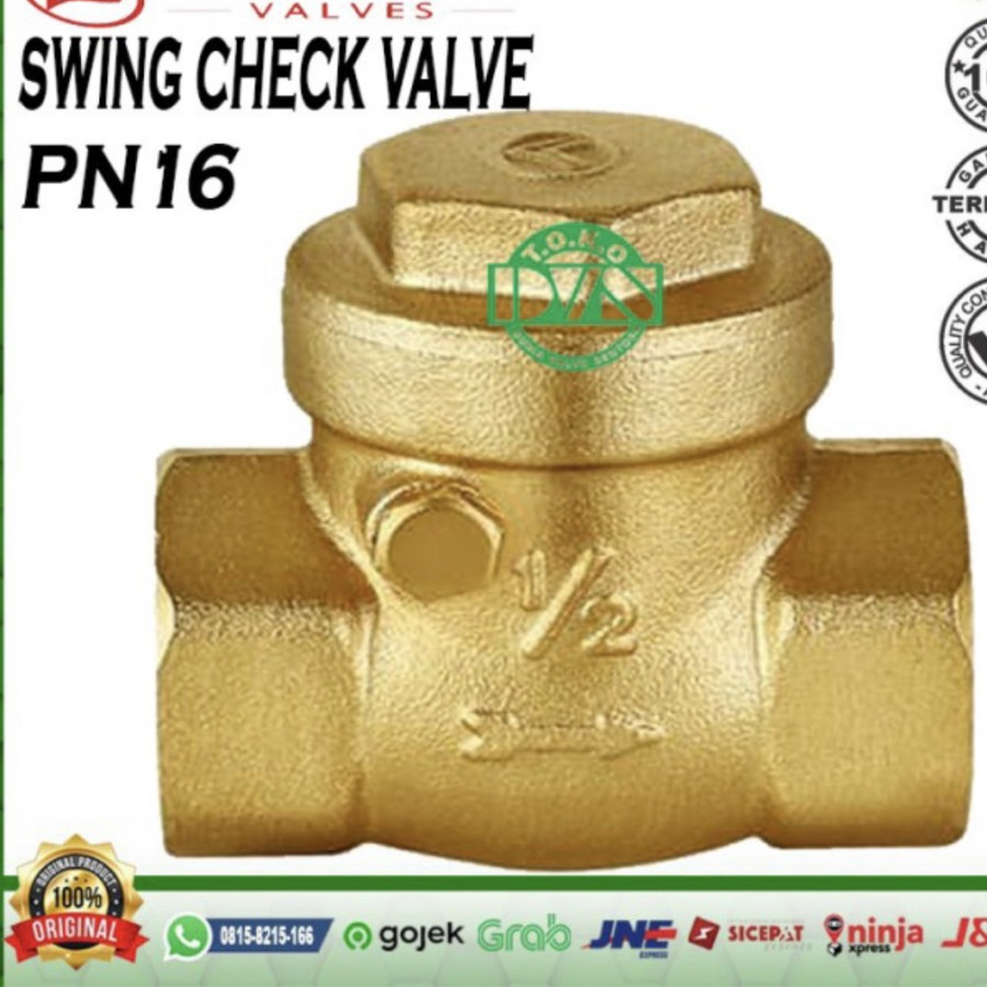 Jual 11/2" swing Check Valve 1,5 inch - Kuningan /Brass Drat Klep Tabok ...