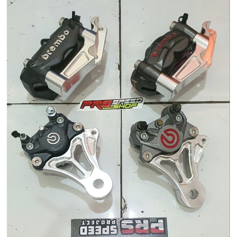 Jual paket kaliper brembo P100 ninja r ss depan 4p belakang 2p 300 320 260 brembo 300mm 320mm ...