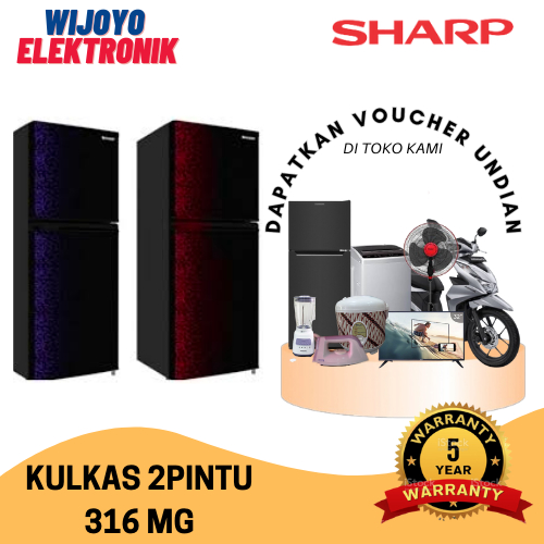 Jual Kulkas 2 Pintu Sharp SJ-316 MG No Frost | Shopee Indonesia