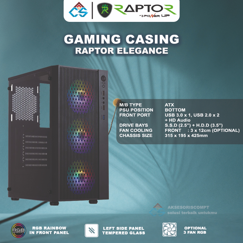 Jual Casing Gaming RAPTOR SENTINEL - Casing Gaming FULL ATX | Shopee ...