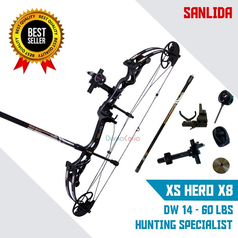 Jual Fullset Busur Panah Sanlida Hero X8 XS Compound Bow | Shopee Indonesia