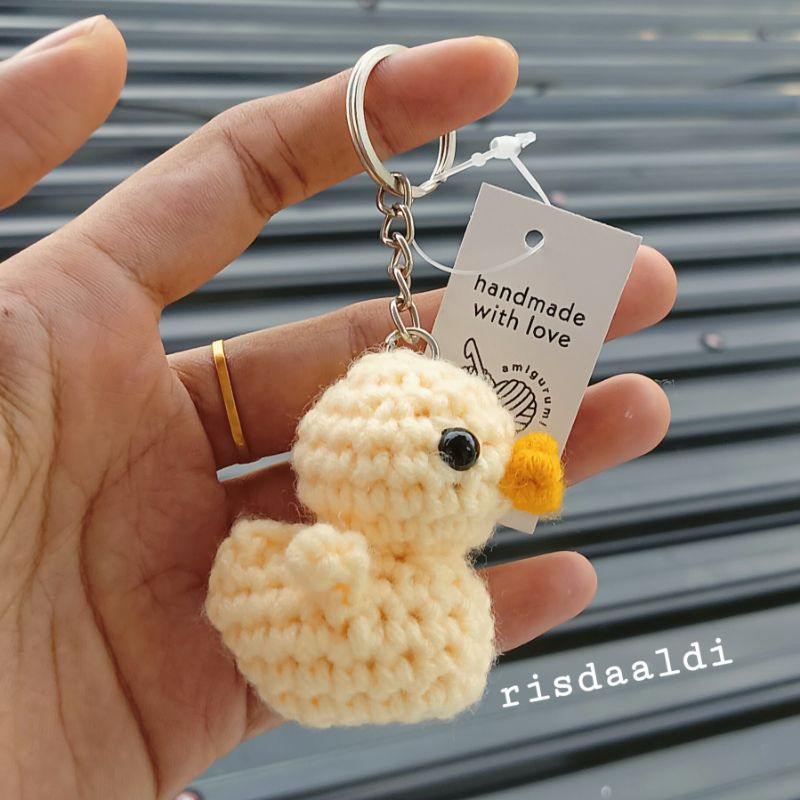 Jual (Ready Stock) Gantungan Kunci Amigurumi Keychain Bebek Duck Milk ...