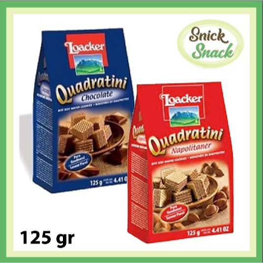 Jual Loacker Quadratini Chocolate Napolitaner 125 gr Wafer Coklat 45gr ...