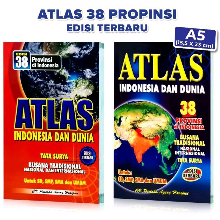 Jual Buku atlas Indonesia Dan Dunia edisi terbaru ukuran tanggung ...