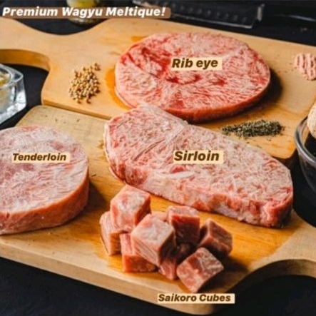 Jual Beef steak wagyu meltique tenderloin sirloin rib eye saikoro 1kg ...