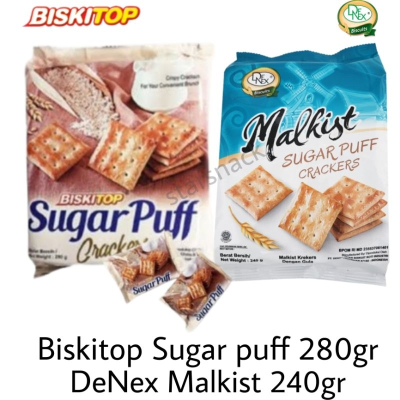 Jual DeNex Malkist puff Biskitop sugar puff Saltine crackers | Shopee ...