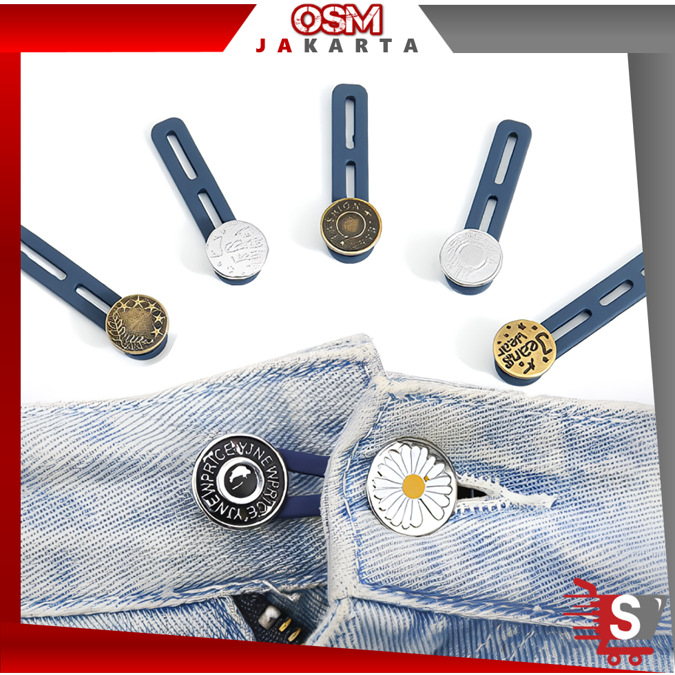 Jual OSM JKT 5933 Kancing Celana Jeans Adjustable Metalic / Double ...