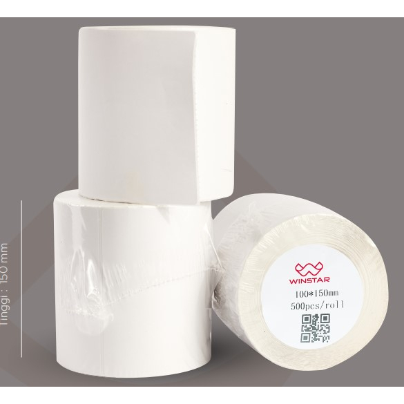 Jual LABEL STICKER THERMAL 100 X 150 BARCODE 100X150 UKURAN A6 / Label ...