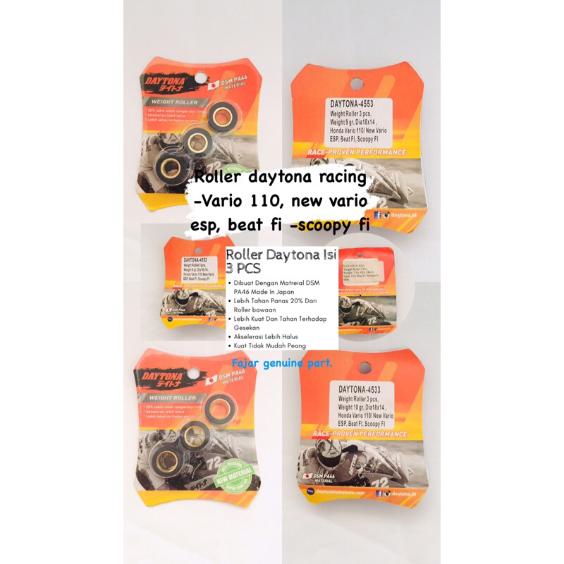 Jual Roller DAYTONA racing vario beat fi vario 110, beat esp, new vario ...