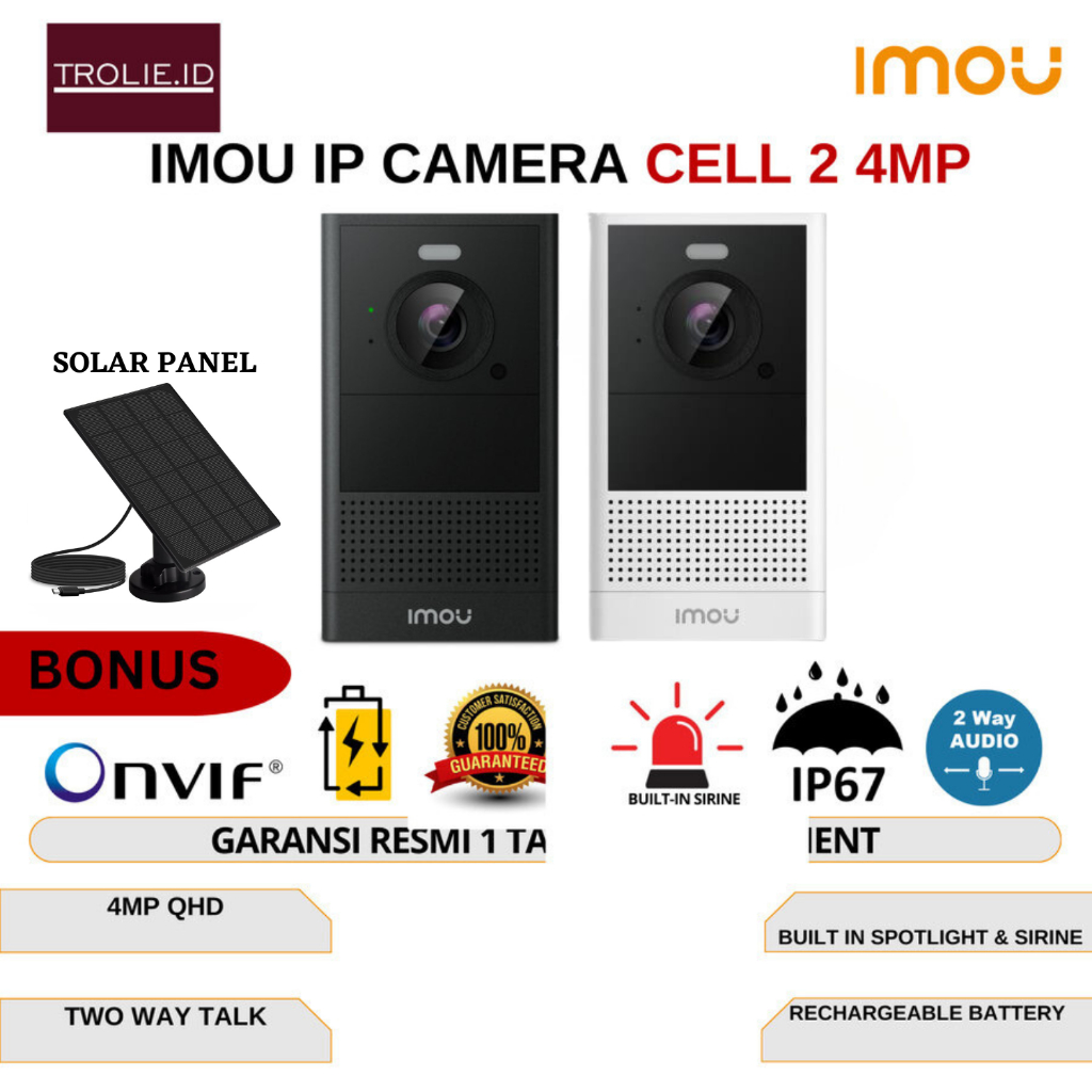 Jual Imou Cell 2 4MP Full Color Night Vision Dual Band Wi-Fi 100% Wire ...