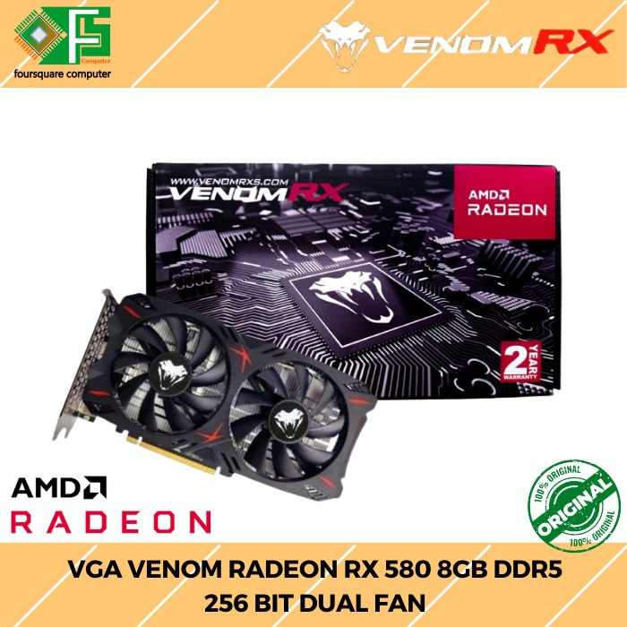Jual VGA Card Venom RX Radeon RX 580 8GB DDR5 256 BIT Dual Fan | Shopee ...