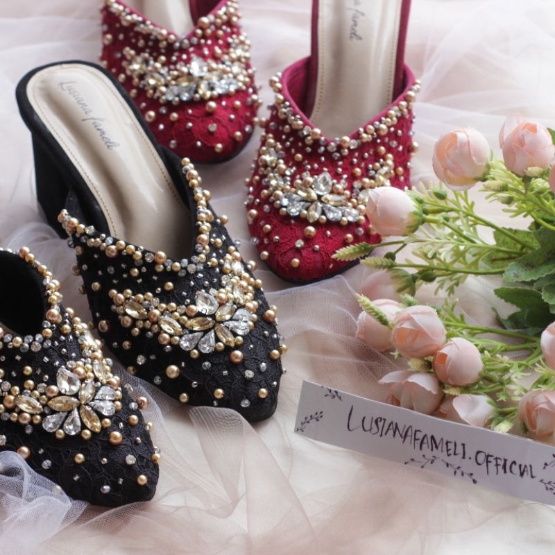 Jual 𝑲𝒊𝒓𝒂𝒏 I Sepatu payet pengantin sepatu pesta wanita custom bebas ...