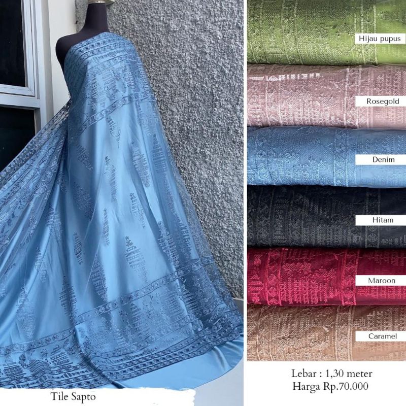 Jual KAIN RENDA TILE SAPTO PREMIUM | TILE BROKAT SAPTO | Bridesmaids ...