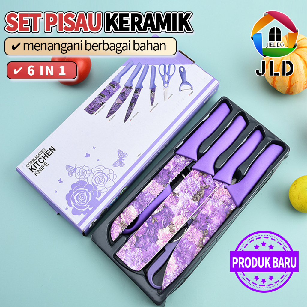 Jual JieLiDa Pisau set lengkap / Pisau Dapur Set 6 in 1 Bahan Stainless ...