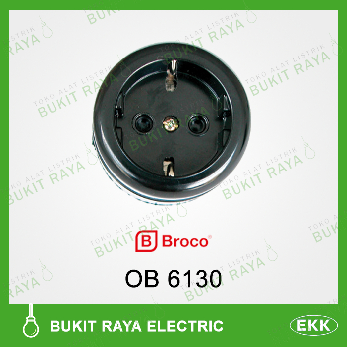 Jual Broco 6130 OB Stop Kontak Bulat Hitam | Shopee Indonesia